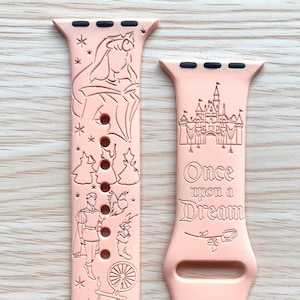 Sleeping Beauty Watchband, Engraved Watch Band, Disney Watch Band ...