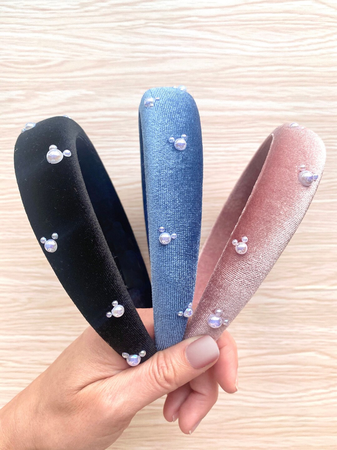 Mickey Headband, Velvet Mickey Headband, Disney Headband, Mickey Ears ...