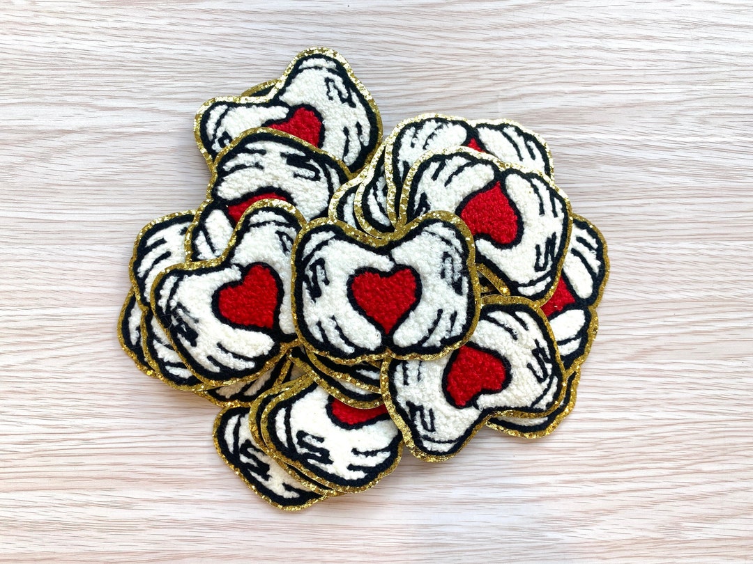Mickey Heart Hands Patch, Chenille Disney Patch, Mickey Patch, Iron on Patch, Chenille Patch - Etsy