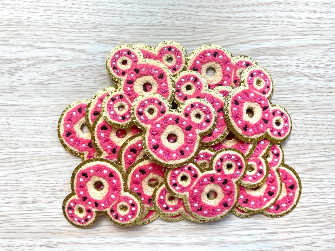 Mickey Donut Patch, Chenille Disney Patch, Mickey Patch, Self Adhesive on Patch, Chenille Patch ...