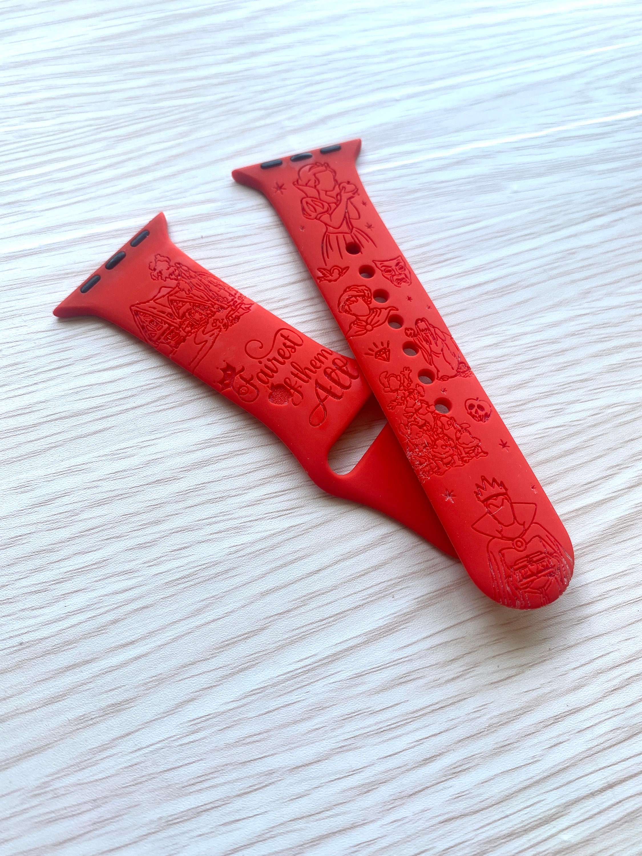 Snow White Watchband, Engraved Watch Band, Disney Watch Band, Engraved ...