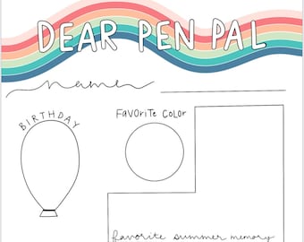 Printable Pen Pal Template - Etsy