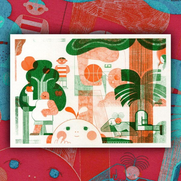 Risograph Print - Etsy