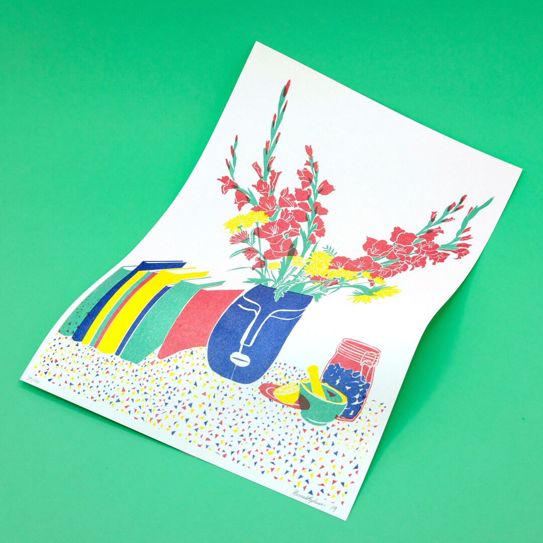 Val the Vase A3 Risograph Print - Etsy