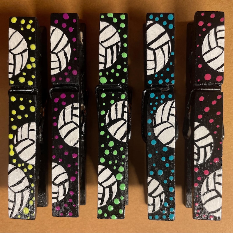 Volleyball Clothespins - Etsy