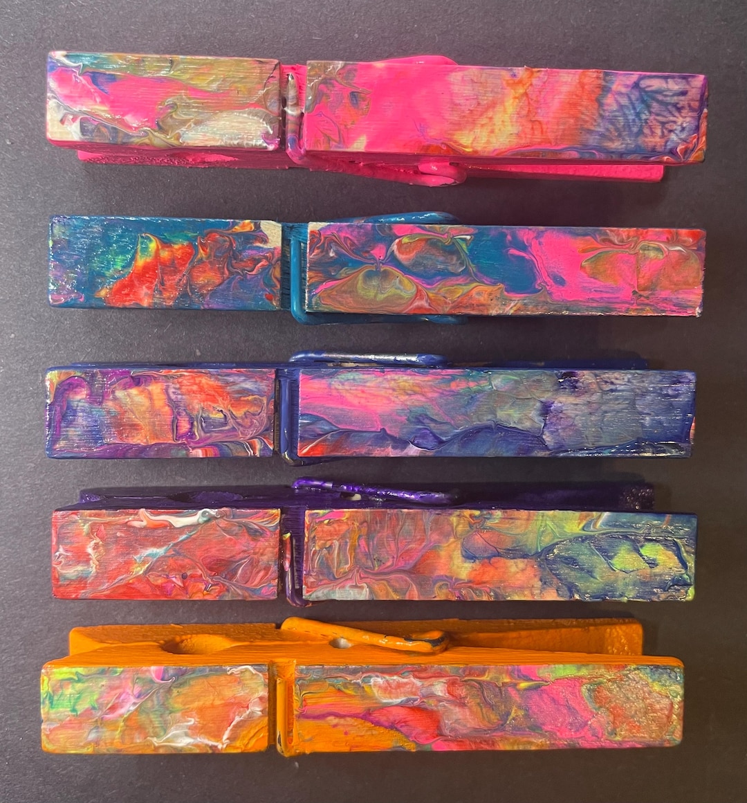 Hand Painted Spirit Clips(set of 5)cheer Spirit Clips,spirit Pins ...