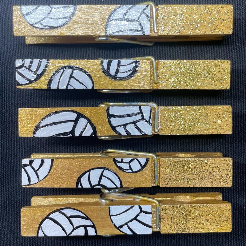 Volleyball Clothespins - Etsy