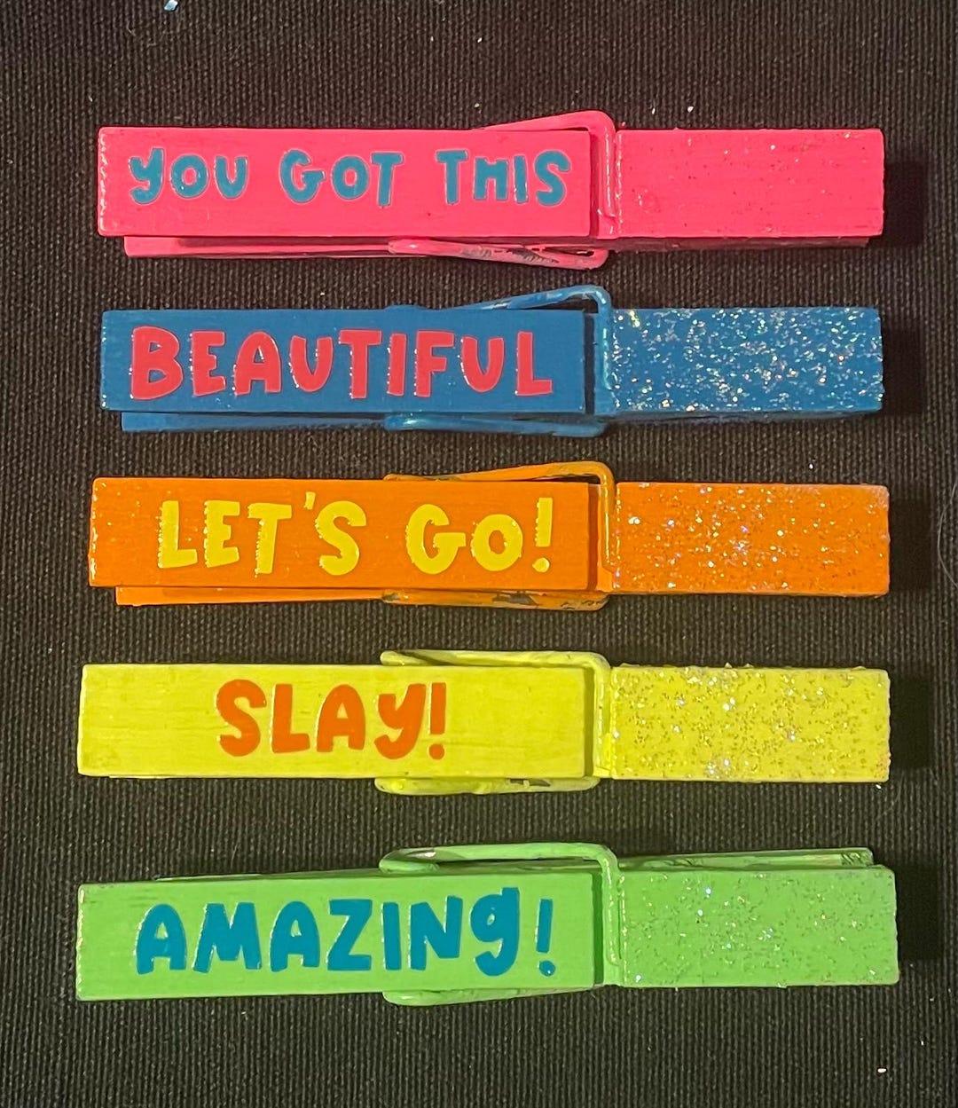 Spirit Clips (set of 5)cheer Spirit Clips,spirit Pins,pins,sports ...