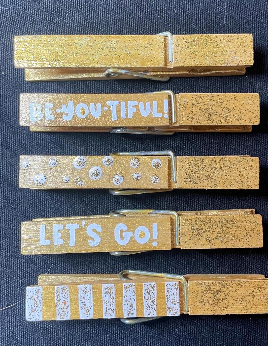 Hand Painted Spirit Clips(set of 5)cheer Spirit Clips,spirit Pins ...