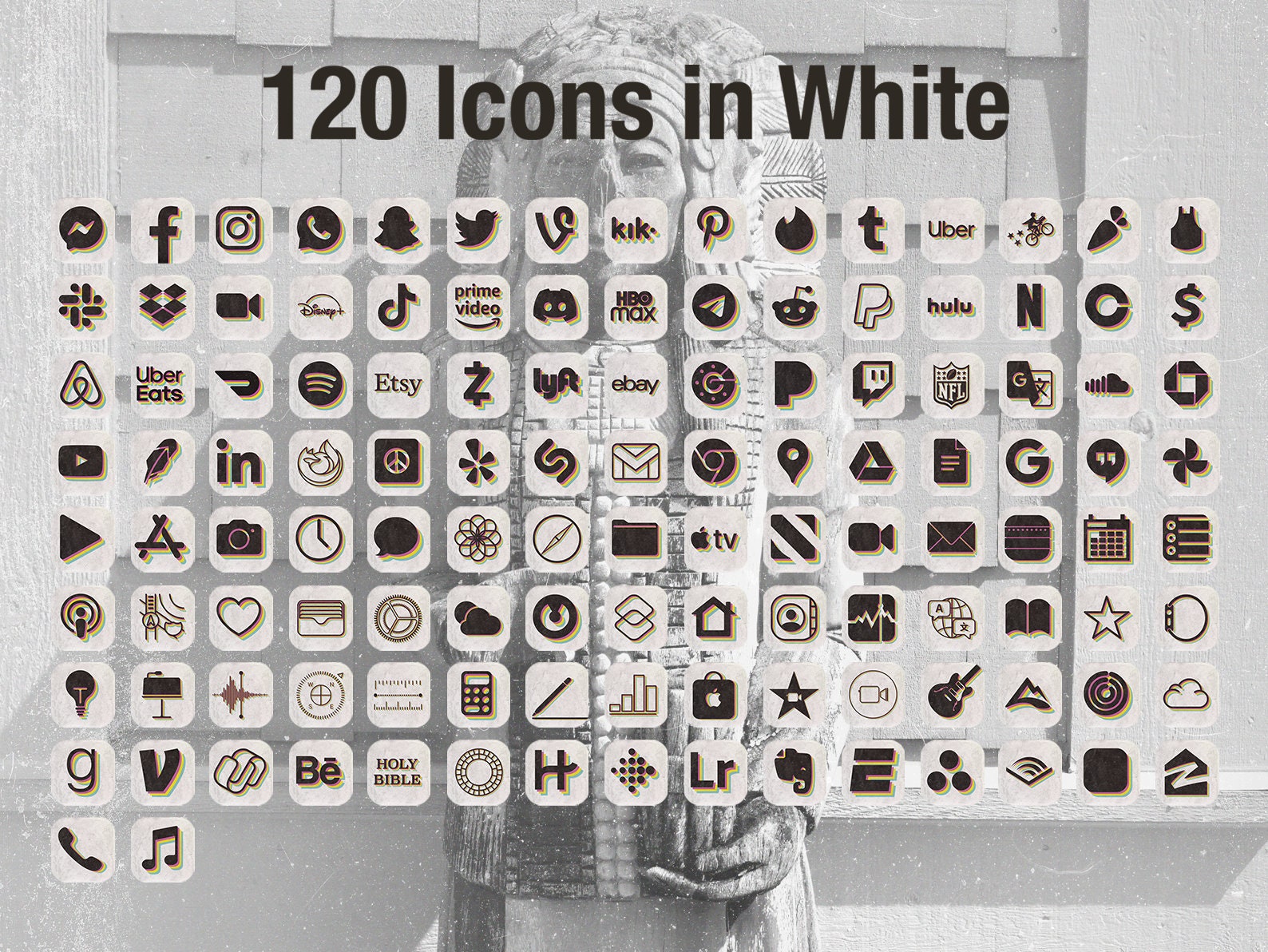Lofi Black & White IOS App Icons - Etsy