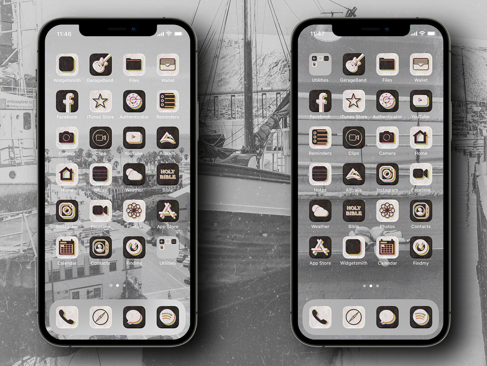 Lofi Black & White IOS App Icons - Etsy