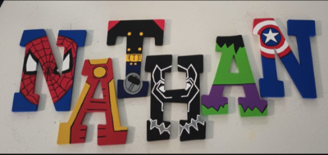 Superhero Painted Letters - Etsy