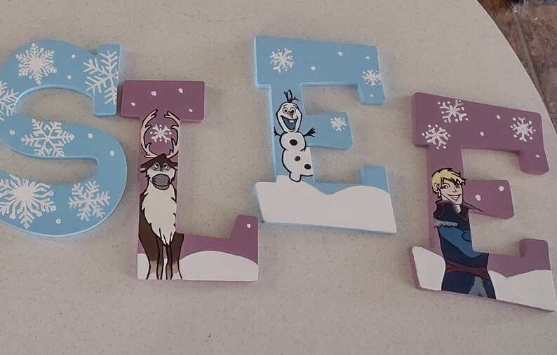 Frozen Painted Letters - Etsy