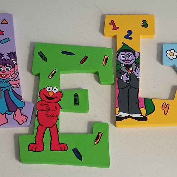 Sesame Street Wood Letters - Etsy