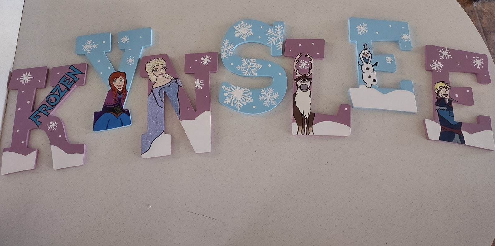 Frozen Painted Letters - Etsy