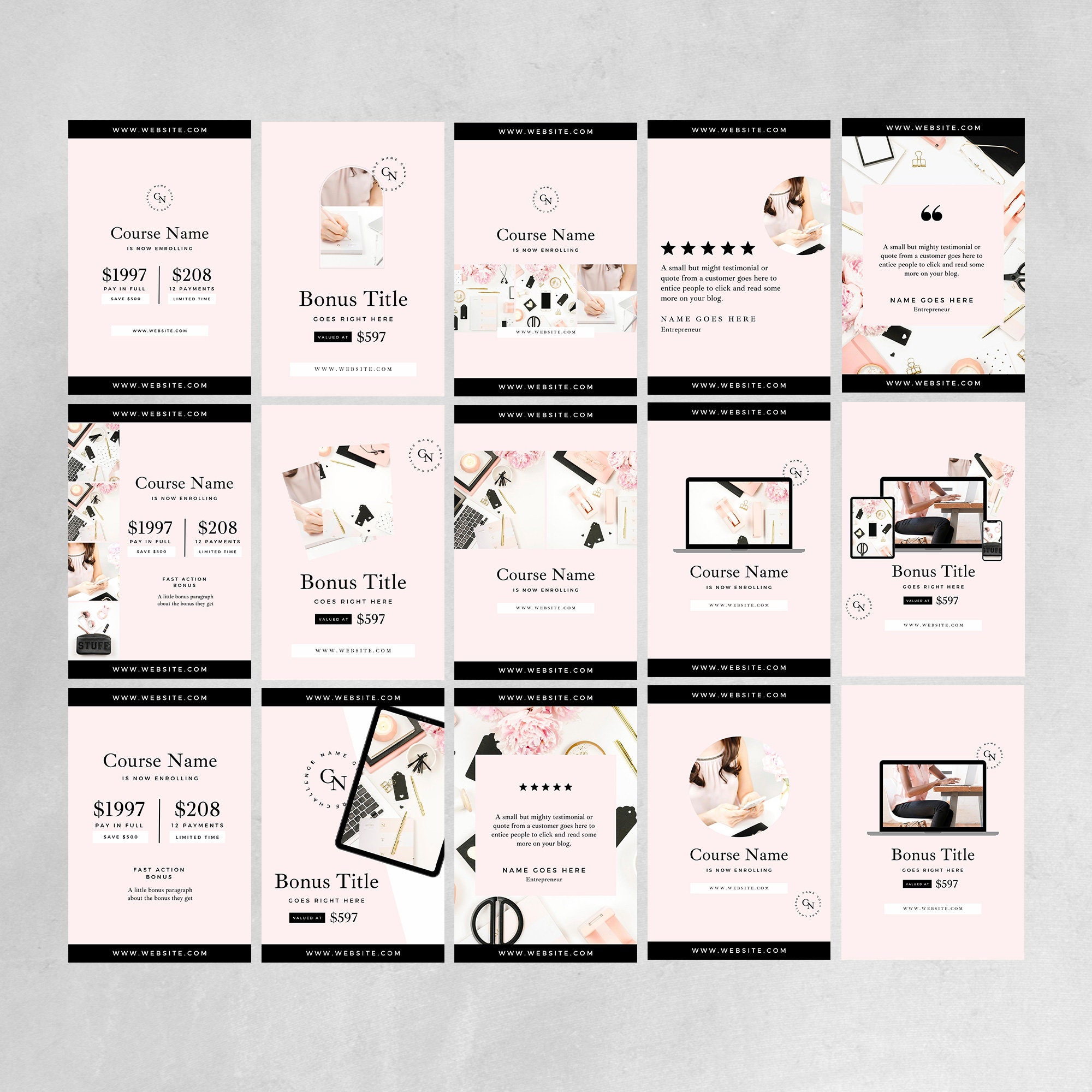 Launch Pinterest Templates INSTANT DOWNLOAD Course Launch Program ...