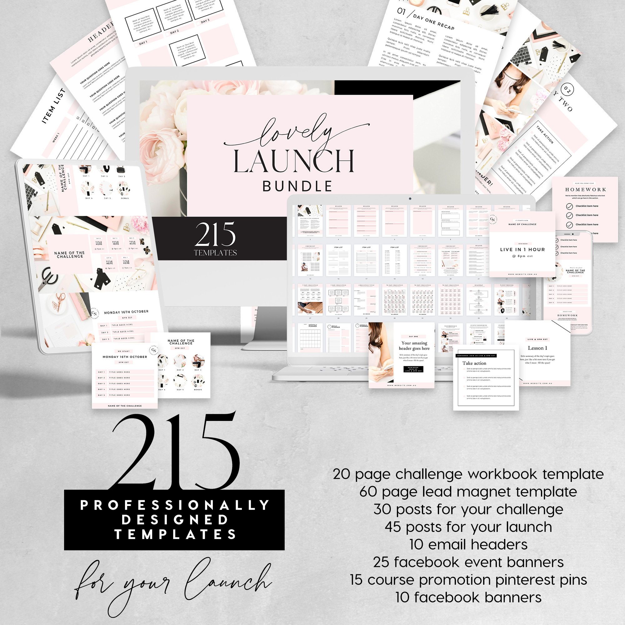 Course Launch Bundle INSTANT DOWNLOAD Canva Template, Challenge ...