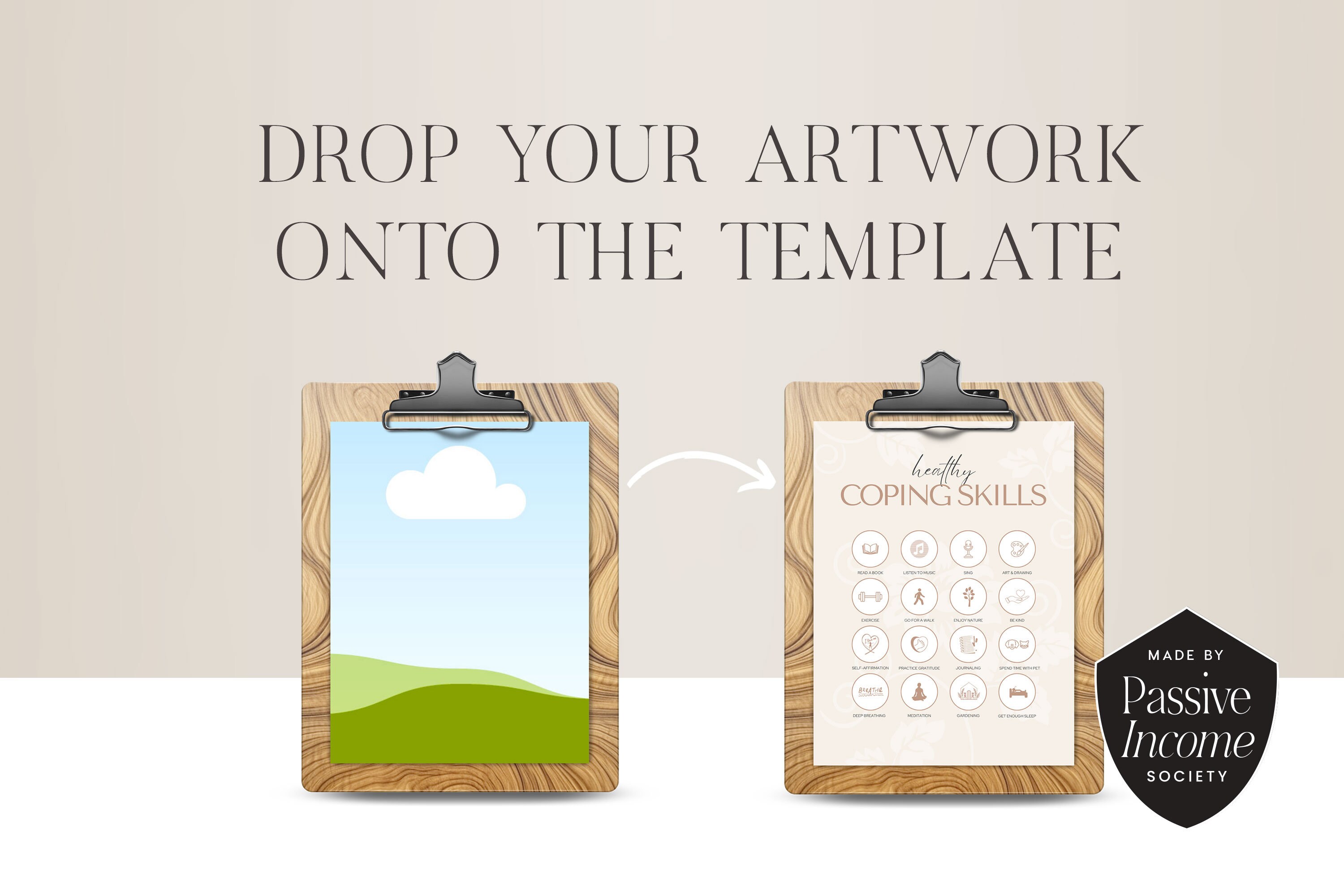 Clipboard Mockup,wooden Canva Mockup Display, Workspace Visual Digital ...