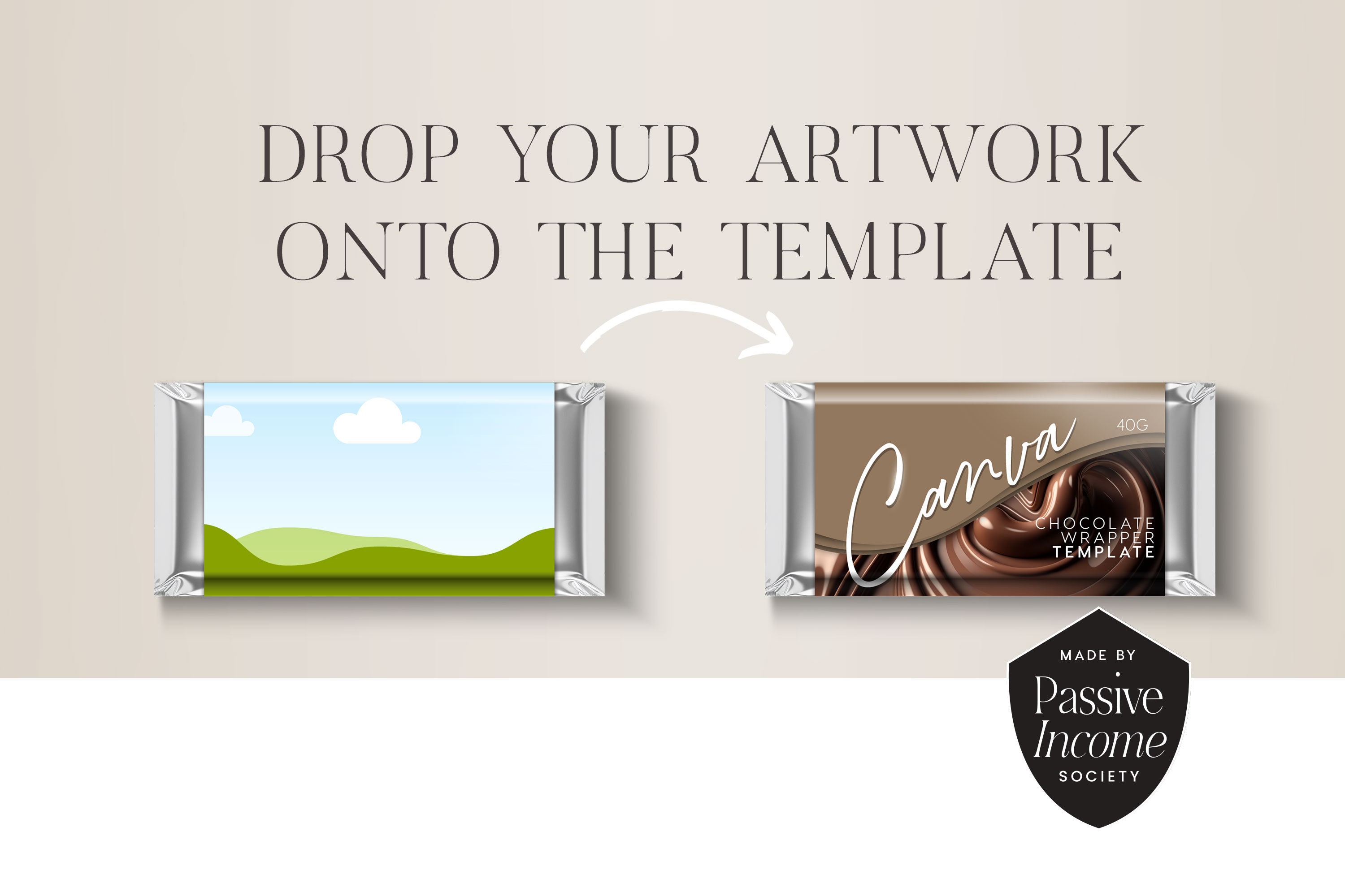 Chocolate Label Mock Up, Editable Canva Mock Up, Candy Wrapper Mockup ...