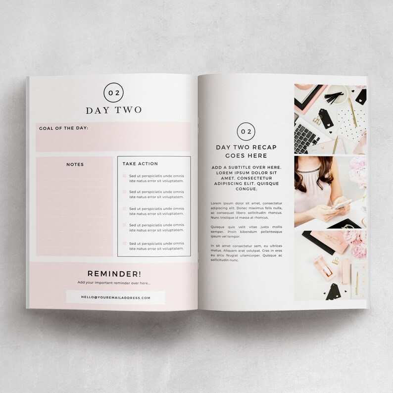 Workbook Template INSTANT DOWNLOAD Canva Template Challenge - Etsy