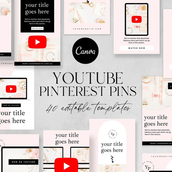 Youtube Pinterest Templates INSTANT DOWNLOAD Video Pinterest | Etsy