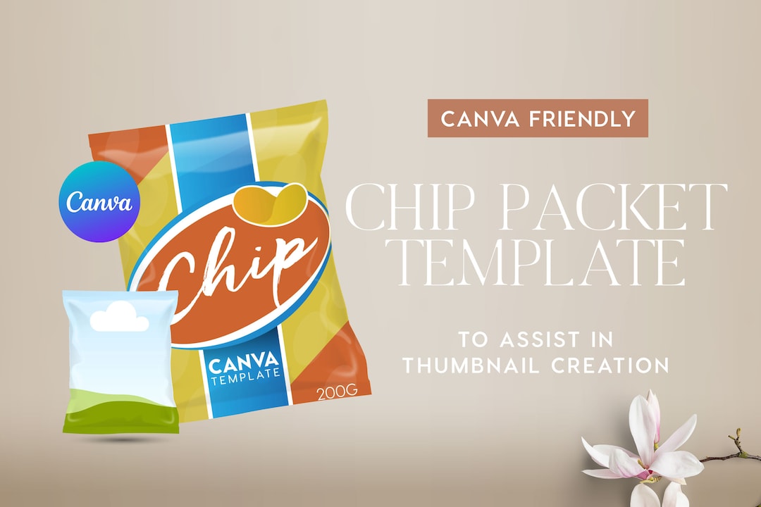 Chip Packet Template, Editable Chip Packaging, Party Favor Chip Packet ...