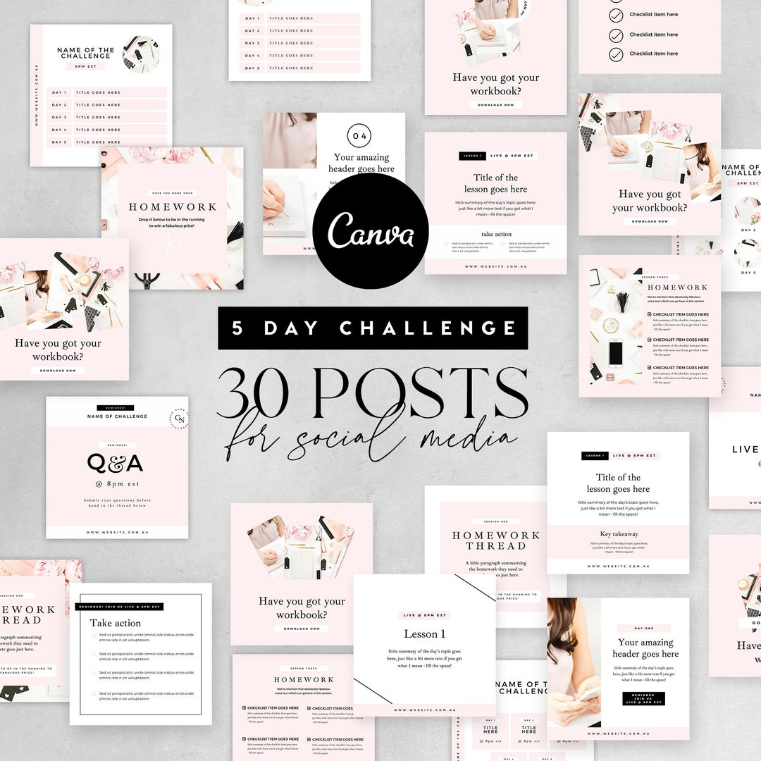 Launch Social Media Posts INSTANT DOWNLOAD 5 Day Challenge, Challenge ...