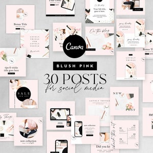 Blush Pink Social Media Posts INSTANT DOWNLOAD Social Media Posts ...