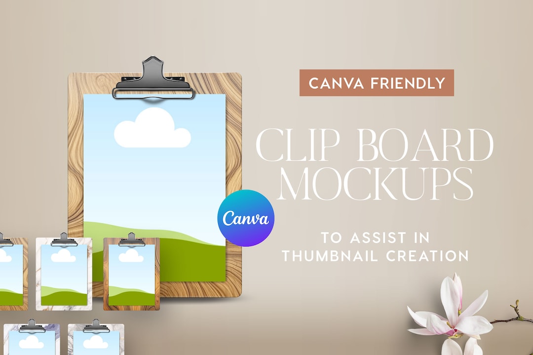 Clipboard Mockup,wooden Canva Mockup Display, Workspace Visual Digital ...