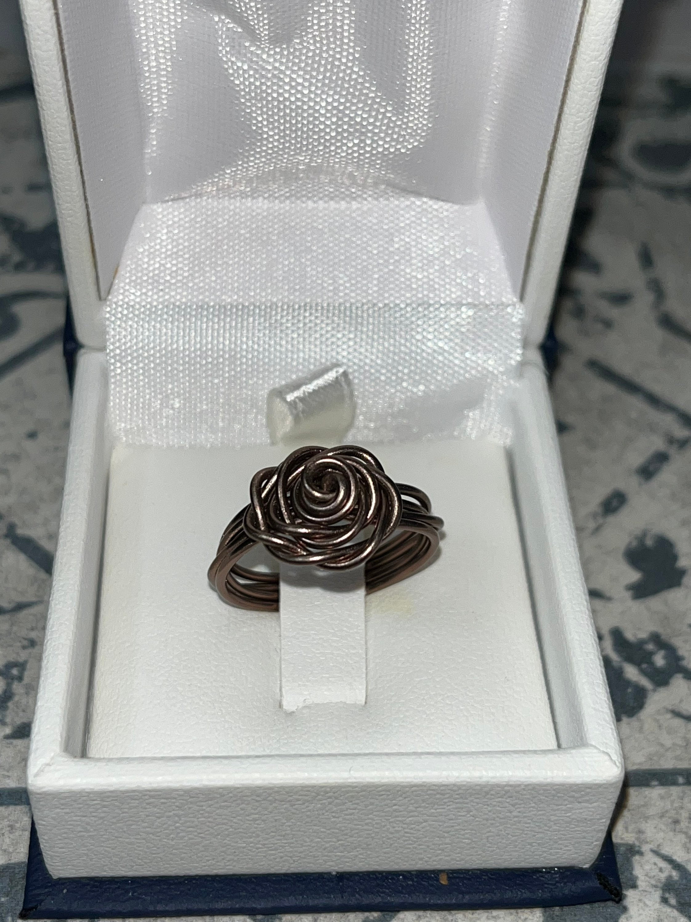 Classic Wrapped Copper Wire Rose Ring, Handmade Fashionable Design ...