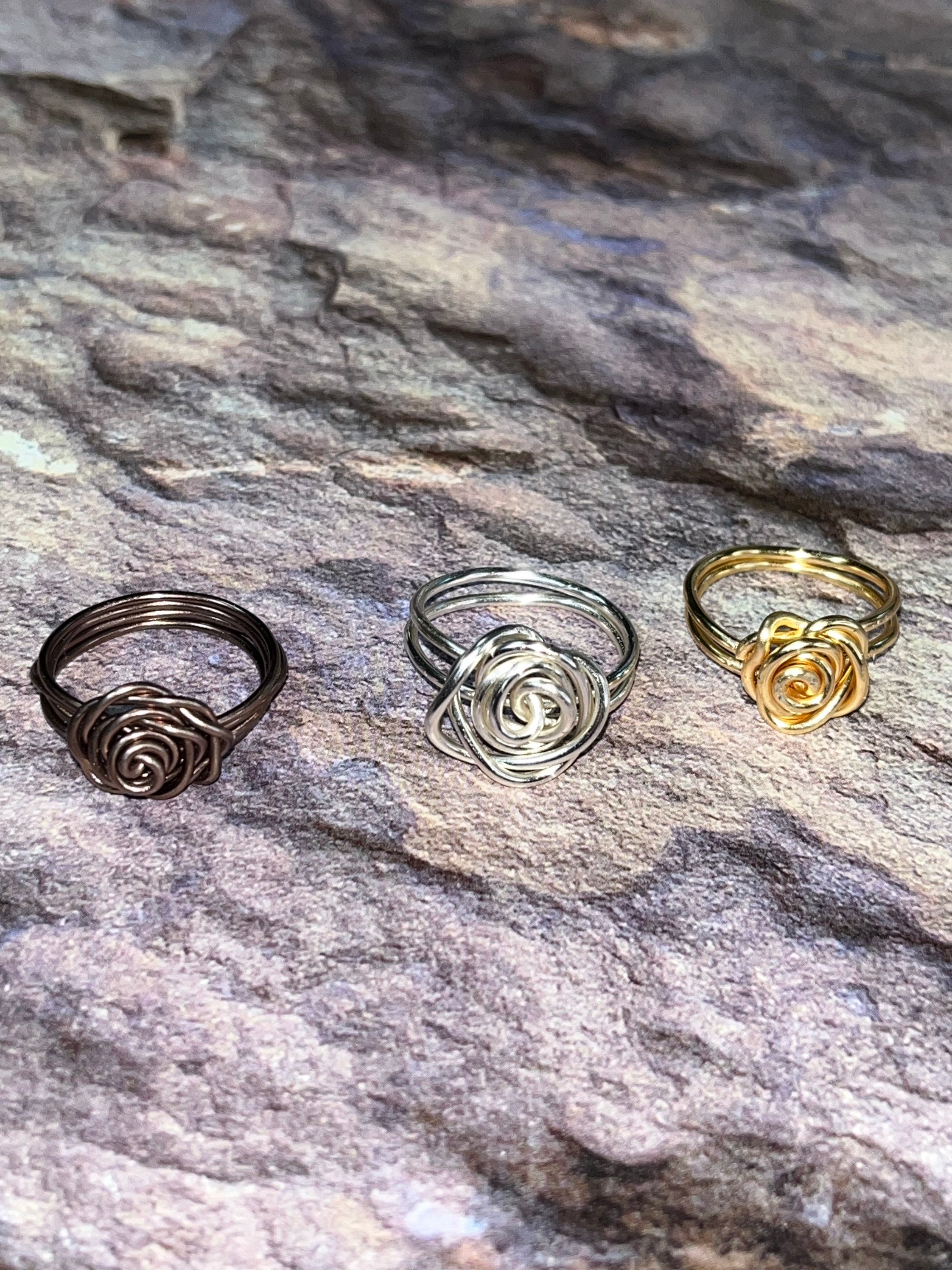 Classic Wrapped Copper Wire Rose Ring, Handmade Fashionable Design ...