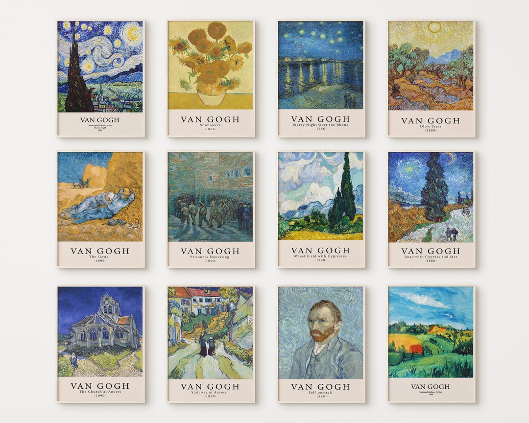 Set of 12 Van Gogh Print Van Gogh Painting Set Gallery Wall - Etsy Sweden