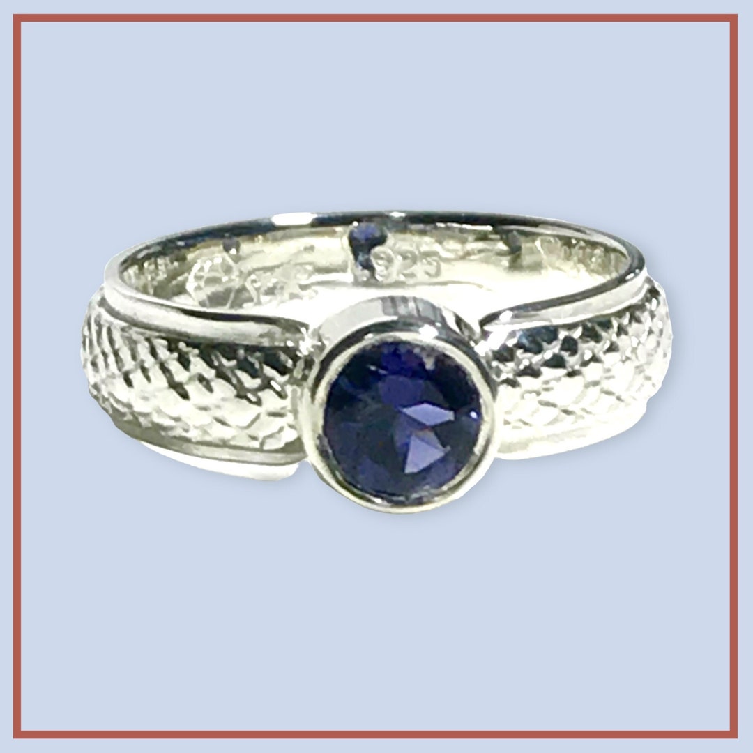 Iolite Sterling Band Ring - Etsy