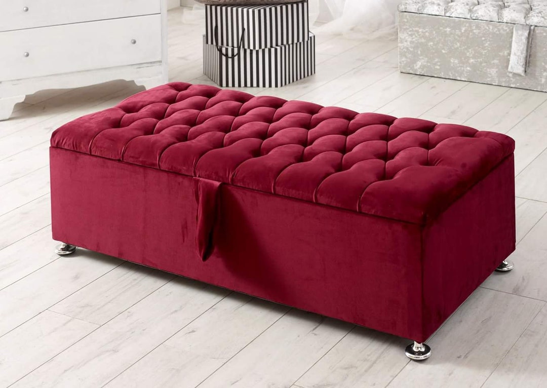 Chesterfield Ottoman Storage Box Hand Made With Base Legs - Etsy