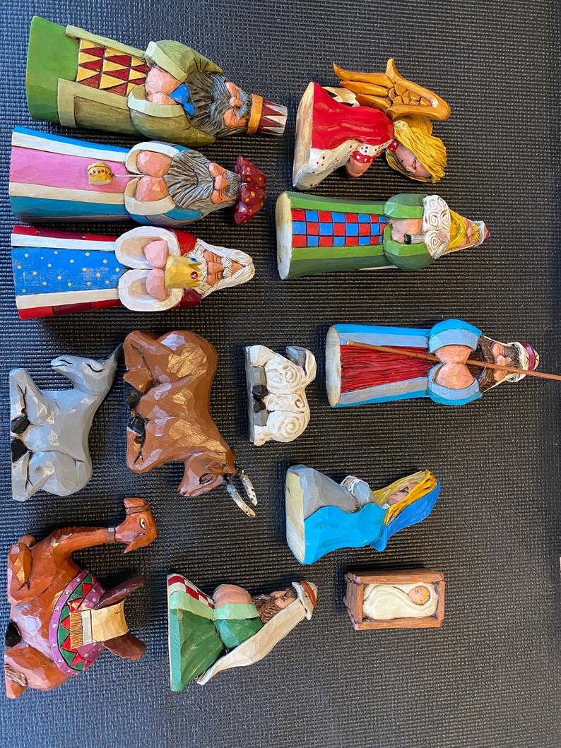 Nativity Set custom Hand Carved Wood Set - Etsy