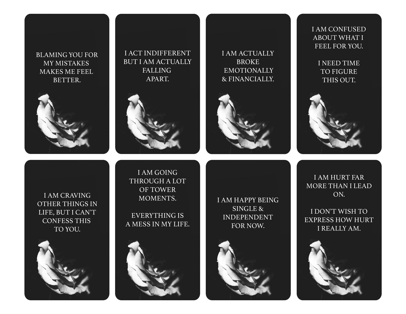 Dark Confessions 5 Decks Printable Oracle Cards Bundle Digital File 50 ...