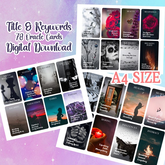 Hearts Hidden Secrets Printable Oracle Cards A4 Size Digital - Etsy Ireland