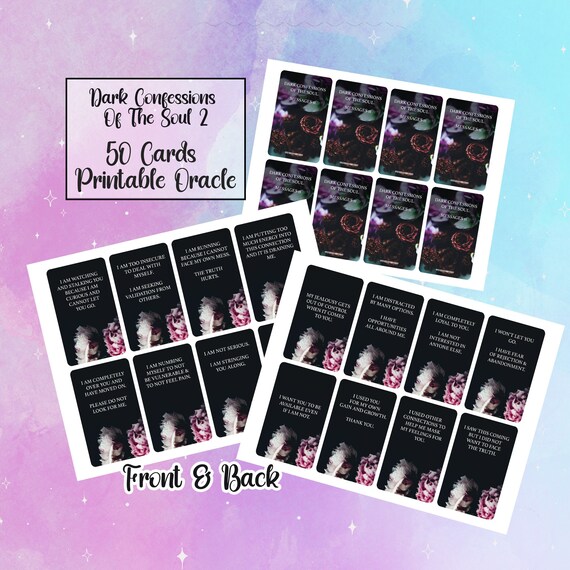 Dark Confessions 2 Printable Oracle Deck Digital File 50 Etsy