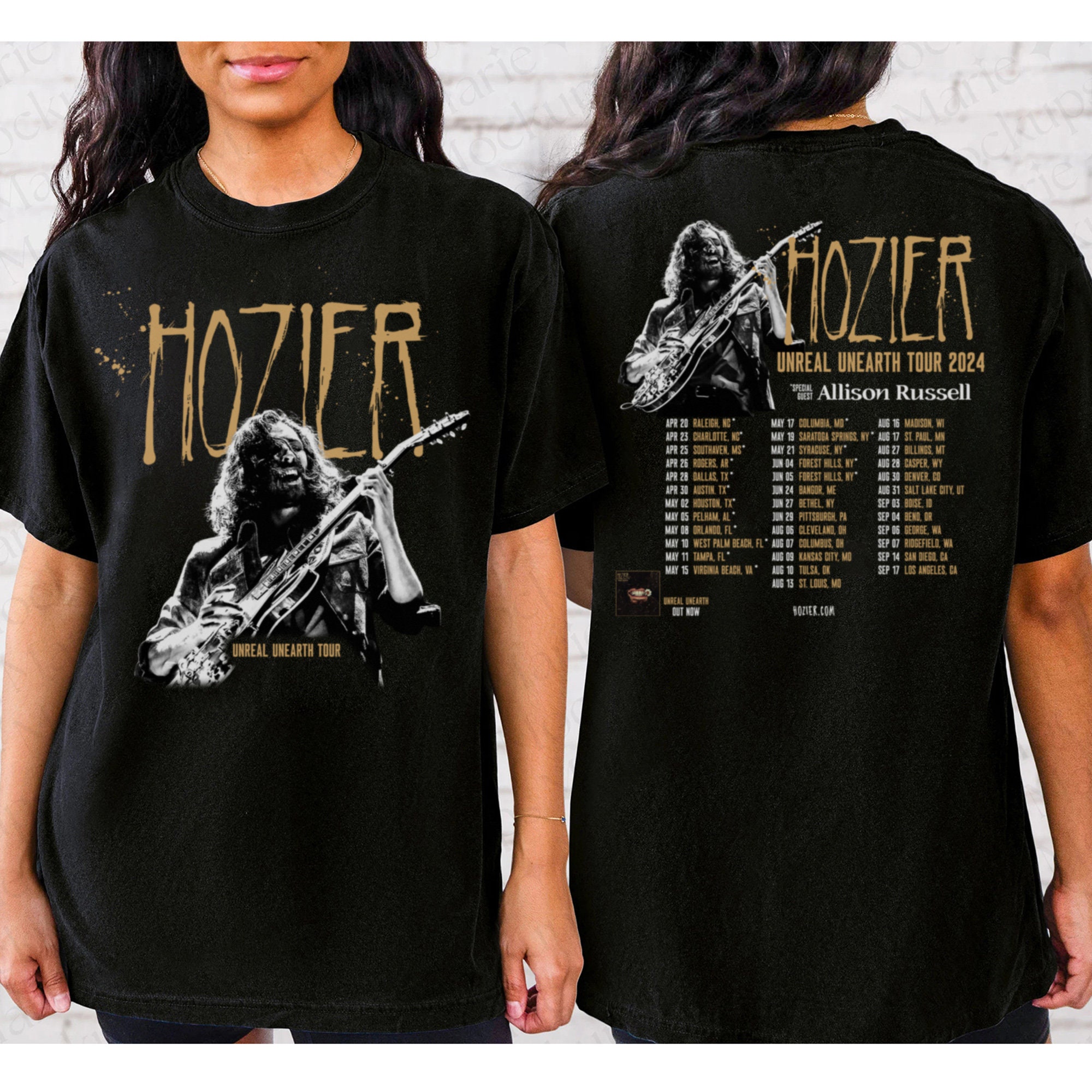 Hozier Tour 2024 Shirt, Hozier Unreal Unearth Tour 2024 Shirt, Hozier ...