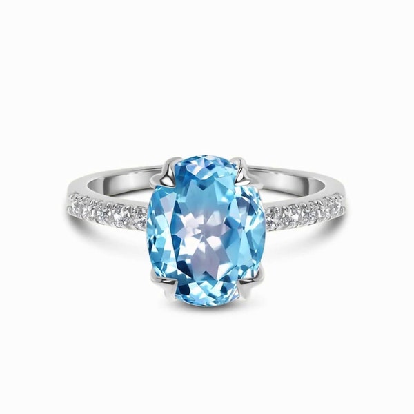 Blue Zircon Ring - Etsy