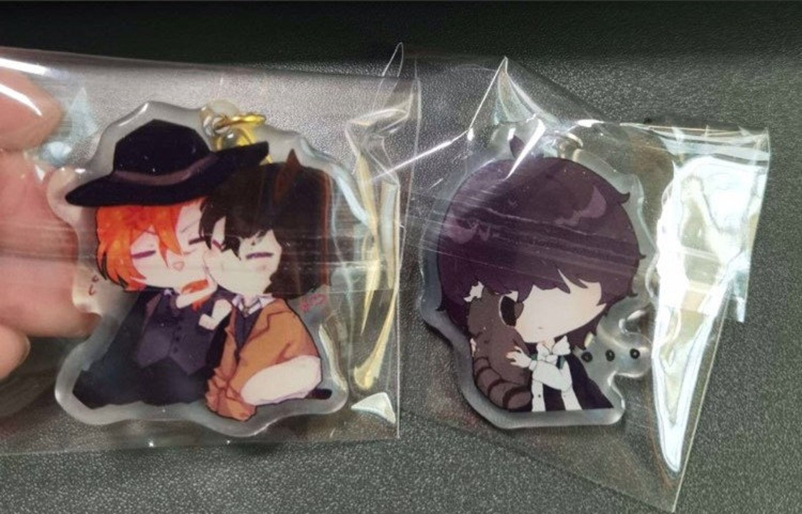 BSD Acrylic Keychains Soukoku Acrylic Keychain Poe and Karl Acrylic ...