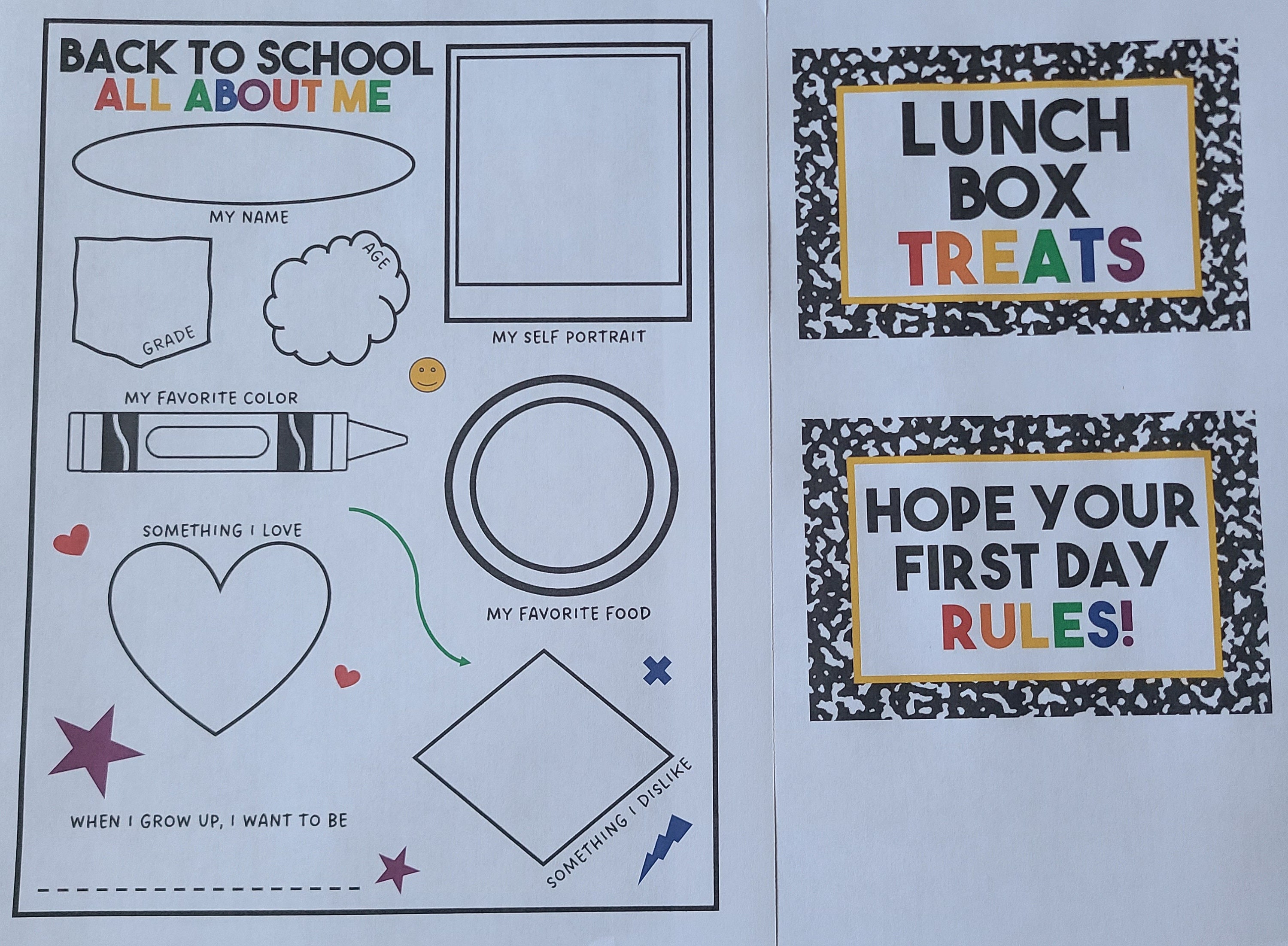 Back to School All About Me - Etsy