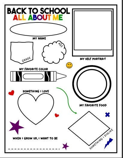 Back to School All About Me - Etsy