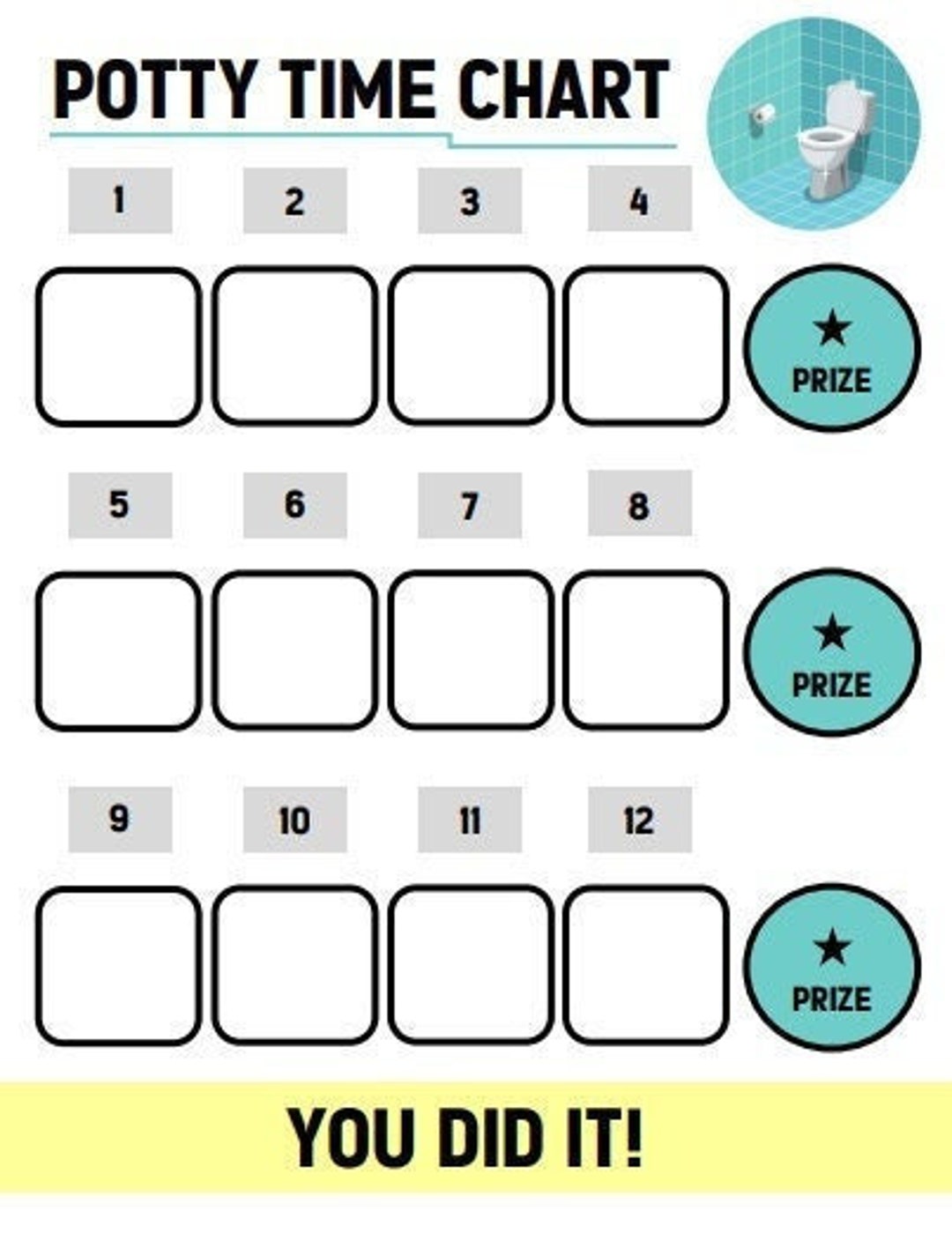 Potty Time Chart - Etsy