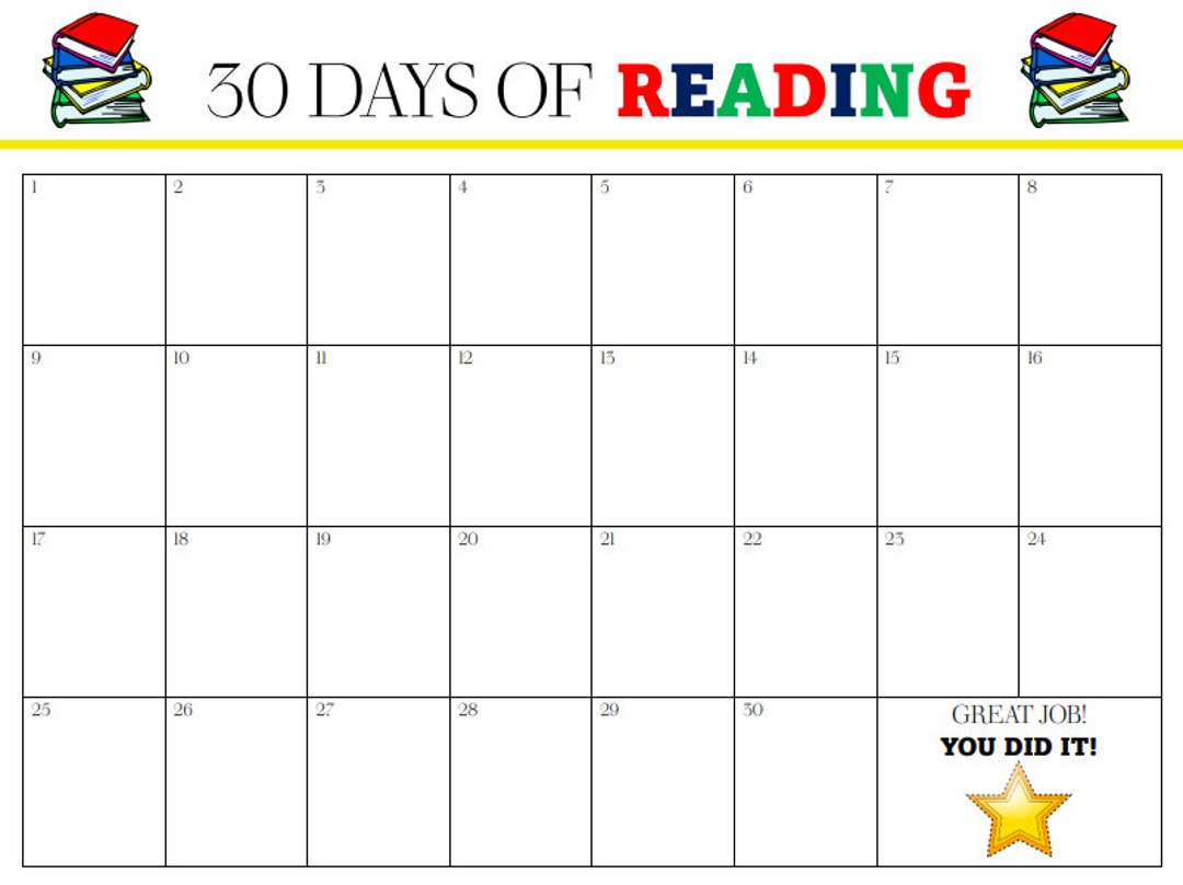 30 Days of Reading Challenge - Etsy
