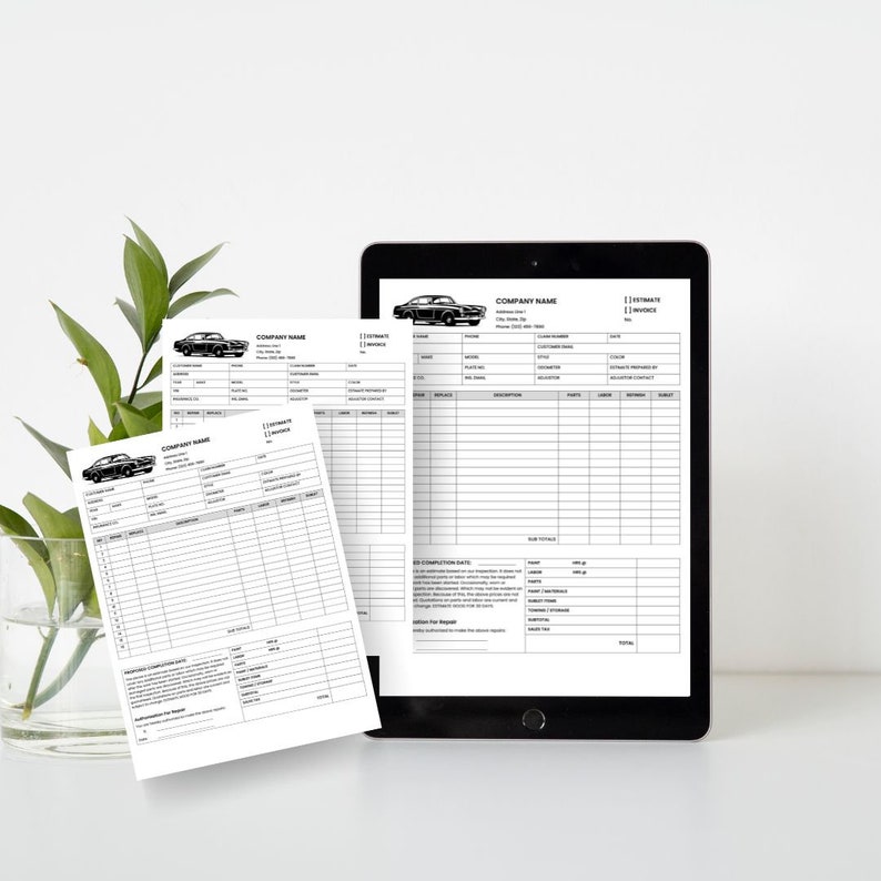 Auto Repair Invoice Template | Oil Change Invoice | Car Repair ...