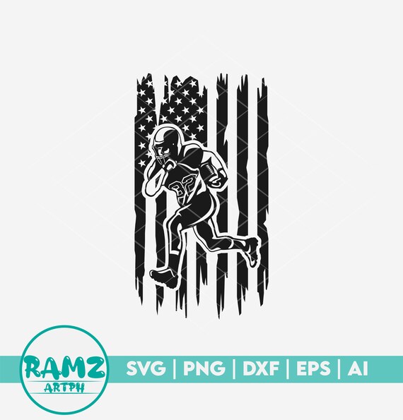 American Football SVG File US Flag Football Player Svg | Etsy