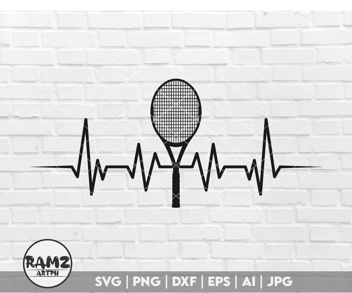Tennis SVG File Heartbeat Tennis Svg Tennis Racket Svg - Etsy