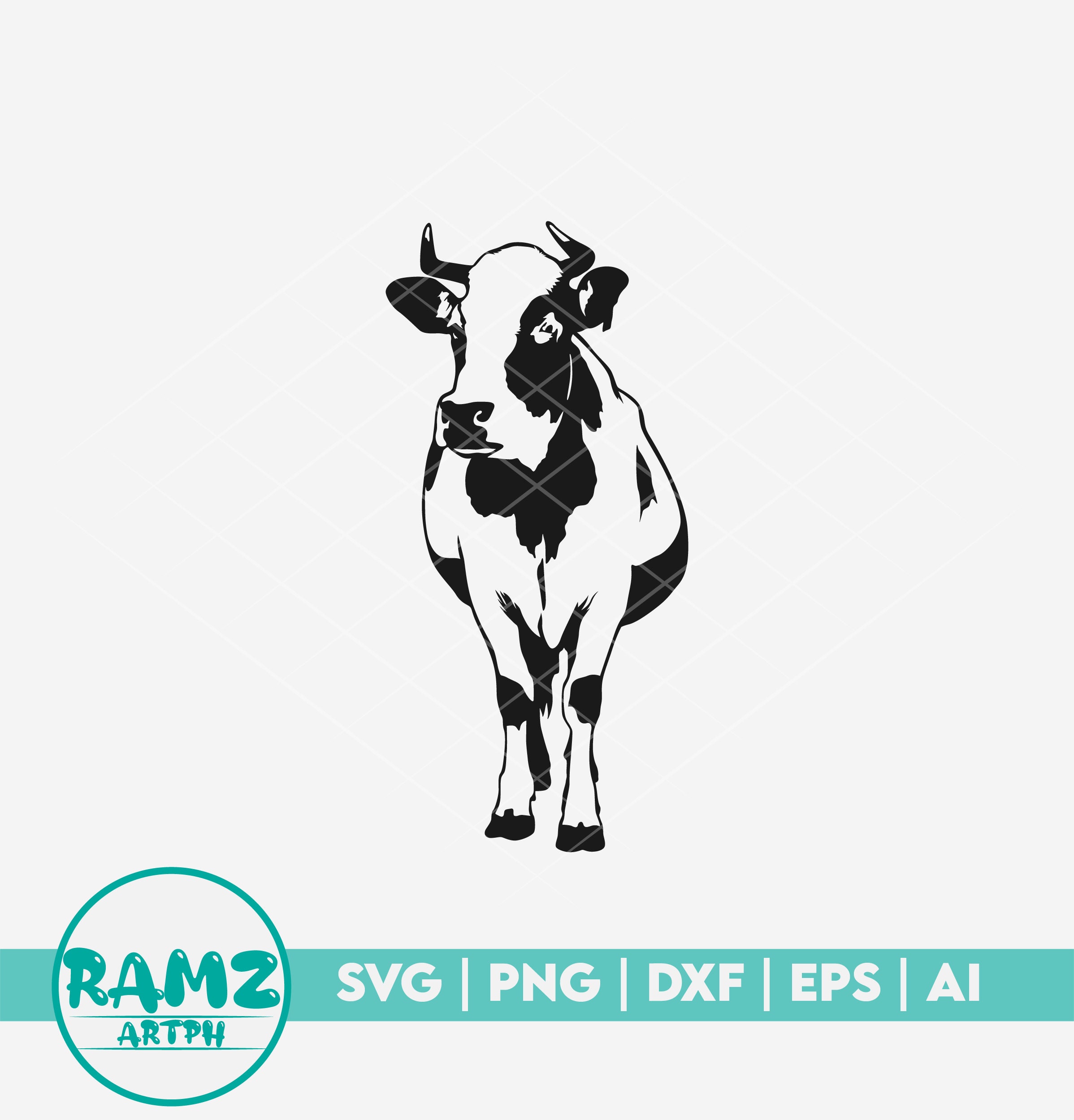 Cow SVG File Cow Portrait - Cow Svg, Heifer Svg, Farm Animal Svg, Cow ...