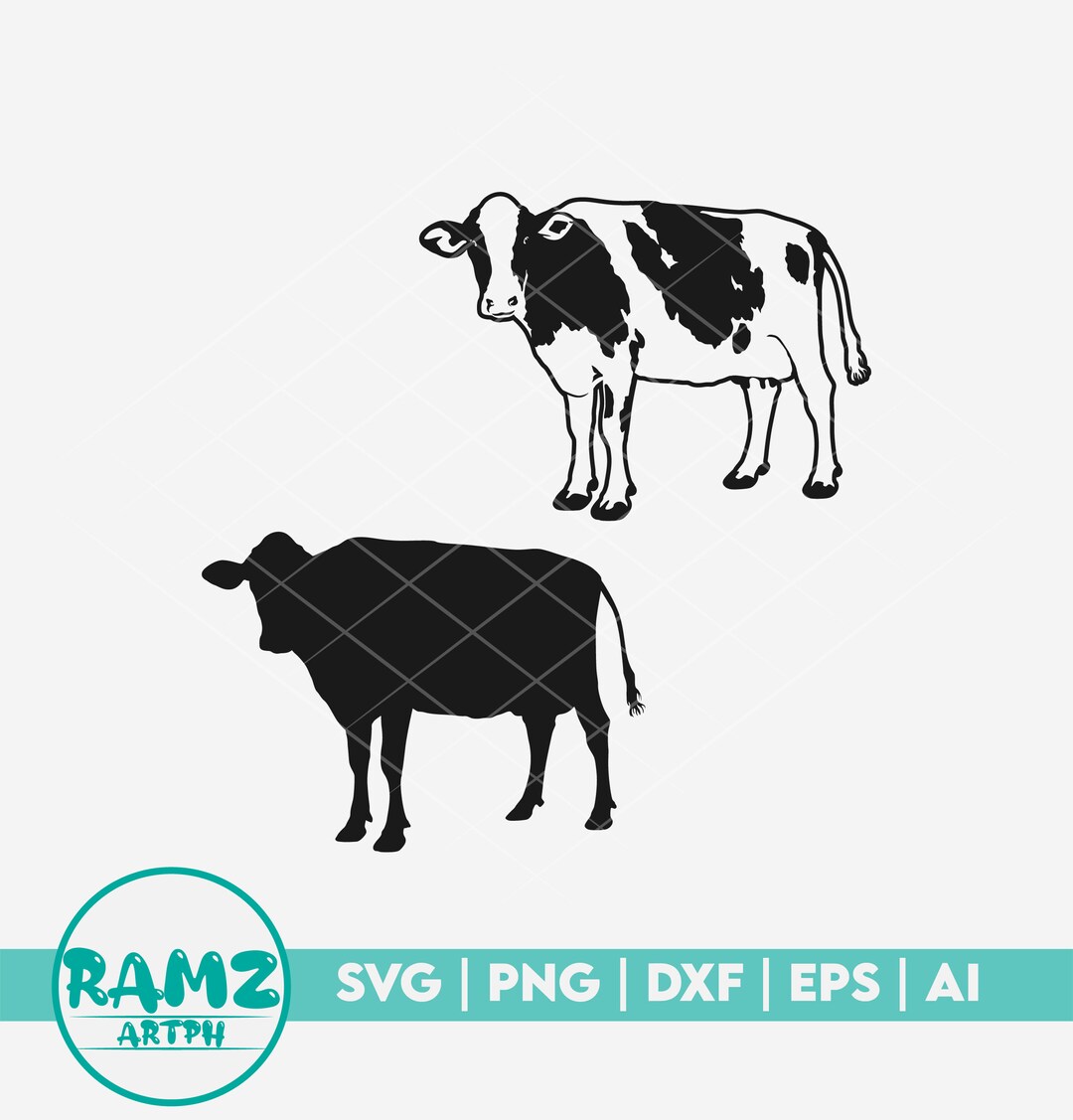 Cow SVG File Silhouette Dairy Cattle - Cow Svg, Cute Cow Svg, Farm ...